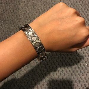 Coach | Jewelry | Coach Silver Logo Bangle | Poshmark